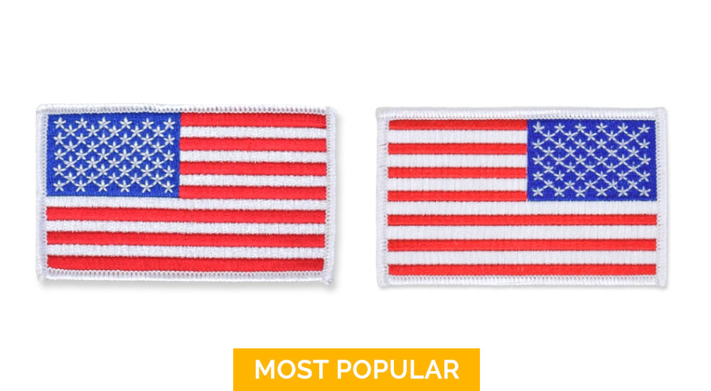 Order Your US Flag Patch - 3.5 x 1.125, White, Standard Shoulder