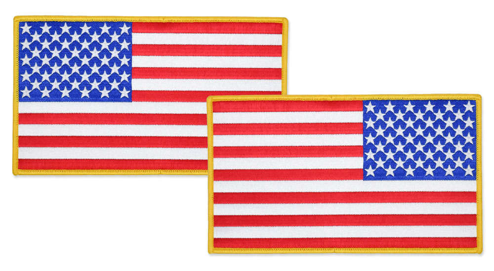 Order Your US Flag Patch - 8.5 x 5, Gold, XL Jumbo